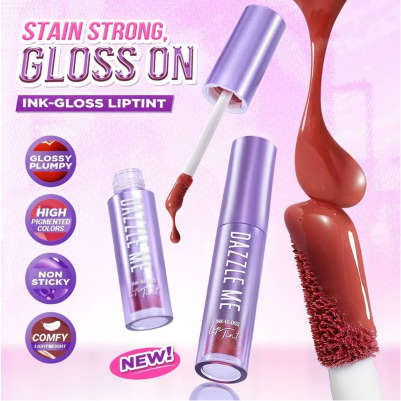 Jual DAZZLE ME Ink-Gloss Lip Gloss Tinted Stain Tint Watery Ink Gel Dazzle Me Lip Tint Hydrating ...