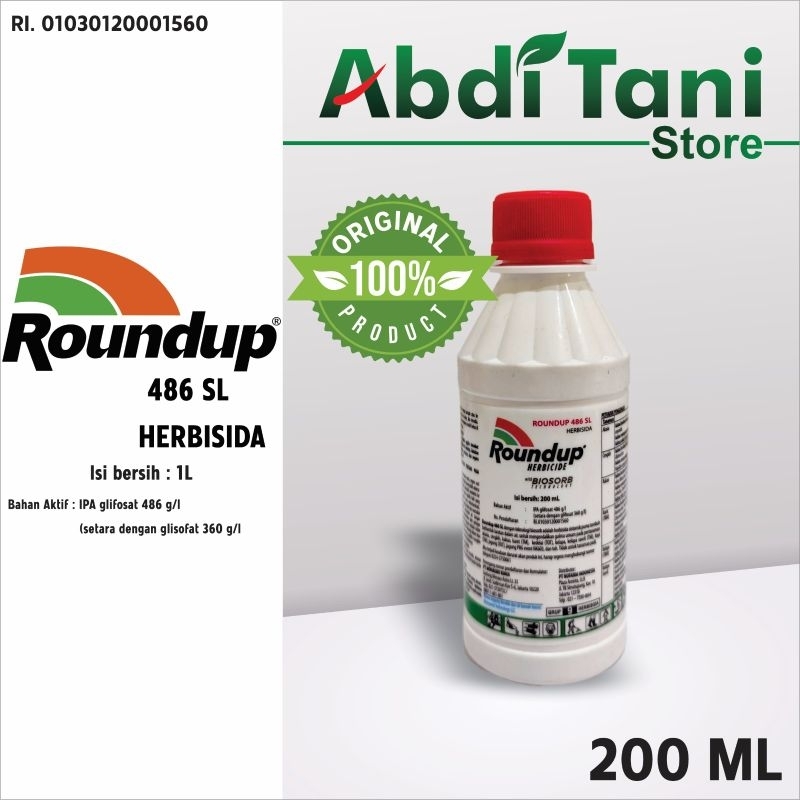 Jual Obat Rumput Roundup 200 ml Nufarm Untuk Rumput Liar Sistemik ...