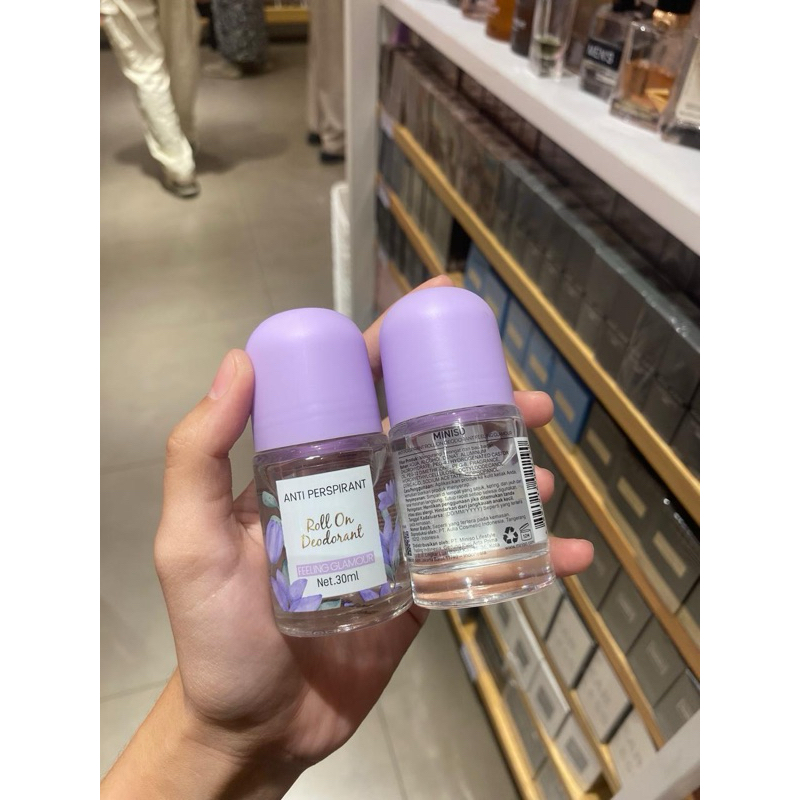 Jual Miniso Roll On Deodorant Anti Perspirant - Feeling Glamour 30ml ...