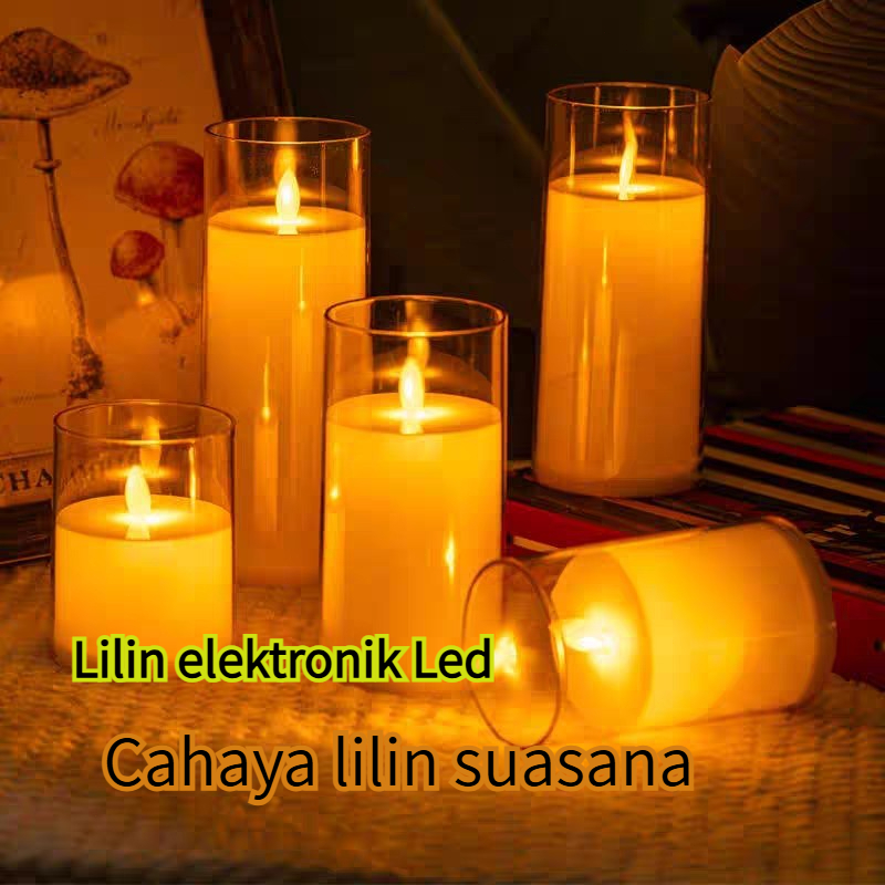 Jual Lilin LED Premium Akrilik Aesthetic Candle Smokeless Natal Lampu ...