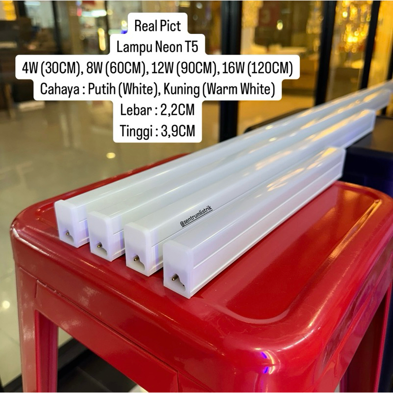 Jual Lampu Neon T5 PVC (4W 30CM, 8W 60CM, 12W 90CM, 16W 120CM) Putih dan Kuning, Lampu Neon T5 ...