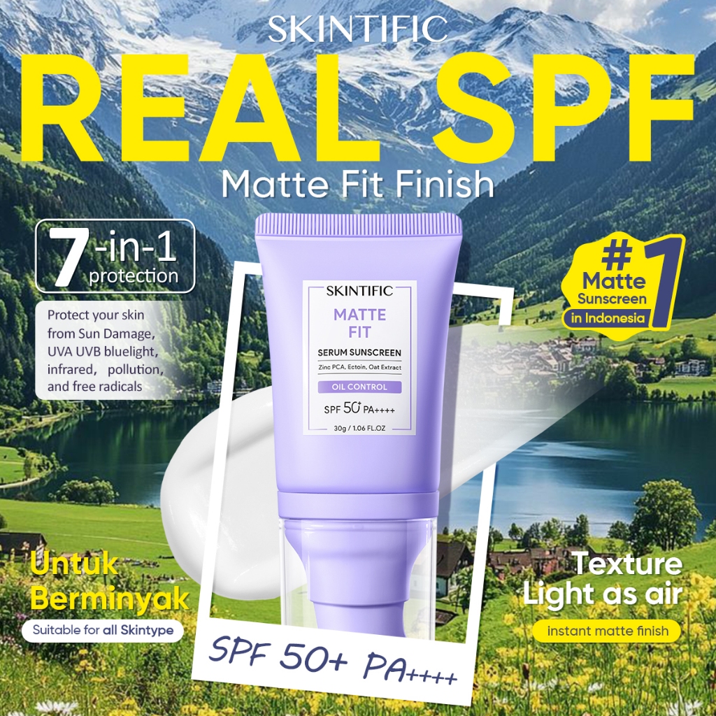 Jual SKINTIFIC - Matte Fit Serum Sunscreen 50ml SPF 50+ PA++++ | Oil ...