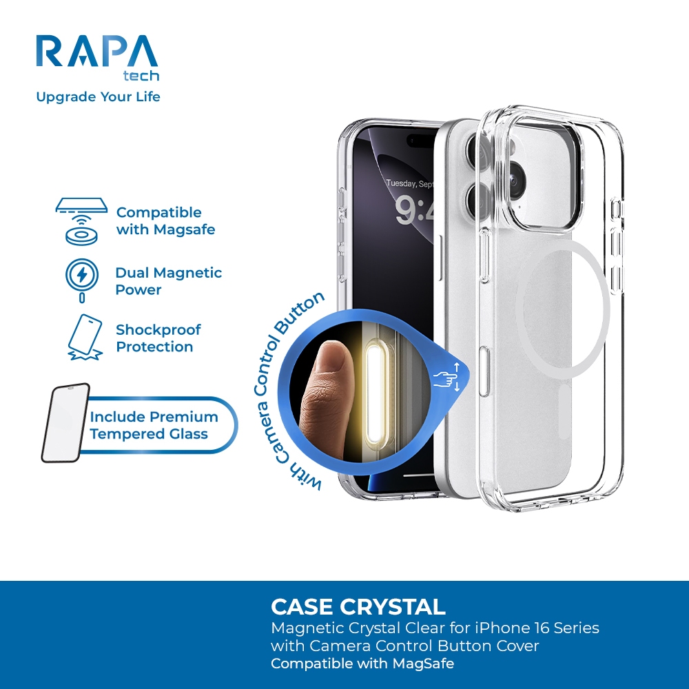 Jual RAPAtech Hybrid MagSafe Clear Case iPhone 16 / 15 / 13 / 16 PM / 15 PM / 16 Pro / 15 Pro ...