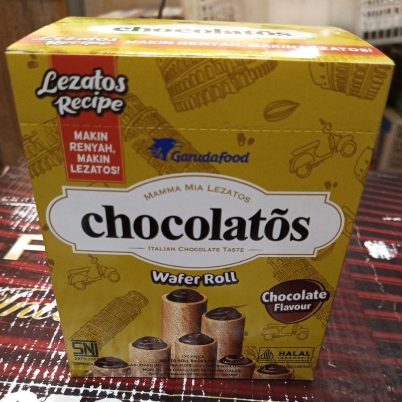 Jual Chocolatos Wafer Roll Rasa Coklat 1 Box Isi 24 Pcs | Shopee Indonesia