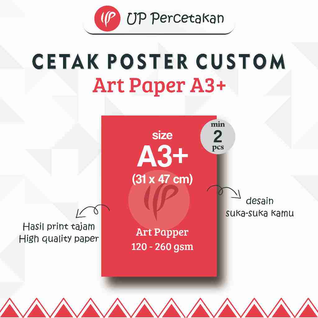 Jual Cetak Poster A3/A3+ | Cetak Art Paper 120 - 260 Gsm. Desain apapun ...