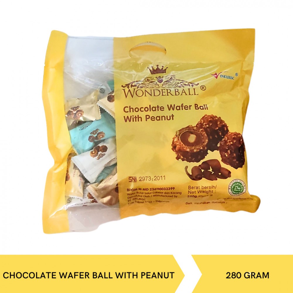 Jual WONDERBALL 280 GRAM ISI 40 PCS - Wafer Ball With Peanut/Wafer Isi ...