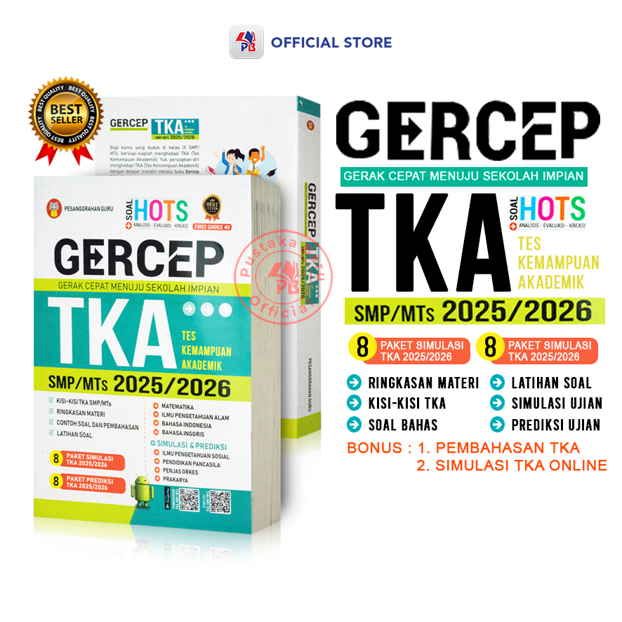 Jual Buku TKA SMP 2025/2026 : Gercep TKA (Tes Kemampuan Akademik) SMP ...