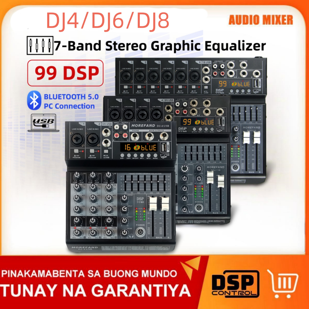 Jual Mixer Aduio DJ4/DJ6/DJ8 Mixer 4/6/8-Channel USB/Electro Bluetooth ...