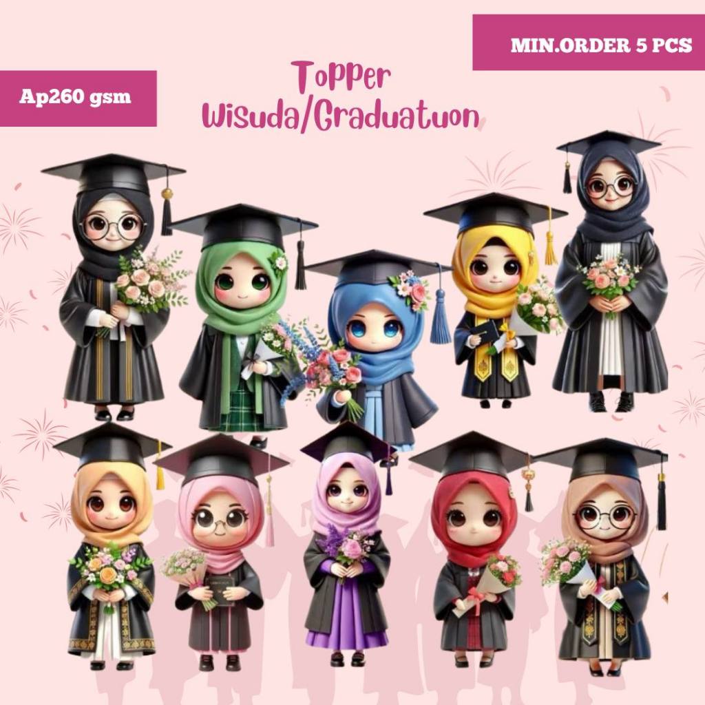 Jual Topper Wisuda | Topper Buket Wisuda cewek hijab , cowok | Topper ...