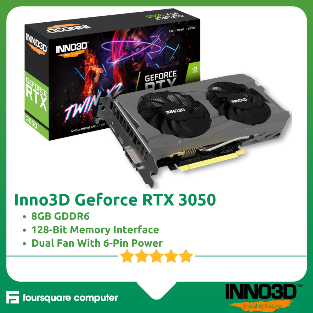 Jual Inno3D Geforce RTX 3050 Twin X2 8GB GDDR6 128-Bit Dual Fan Resmi | Shopee Indonesia