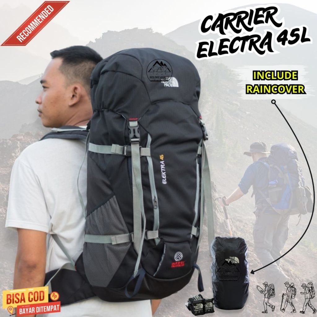 Jual (TERMURAH) TAS RANSEL CARRIER GUNUNG 45 LITER DAN 60 LITER PLUS RAIN COVER TAS GUNUNG ...
