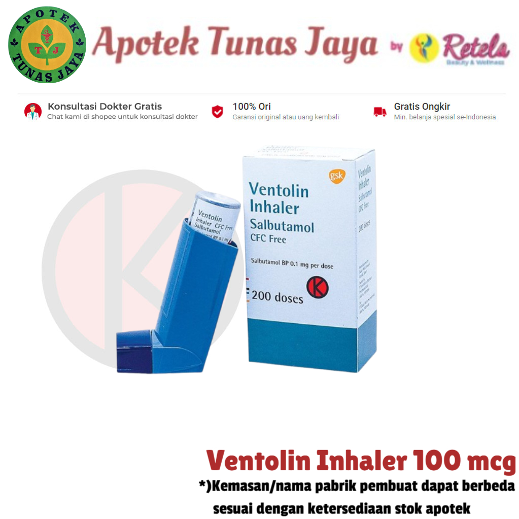 Jual Ventolin Inhaler 100 mcg 200 Doses | Shopee Indonesia