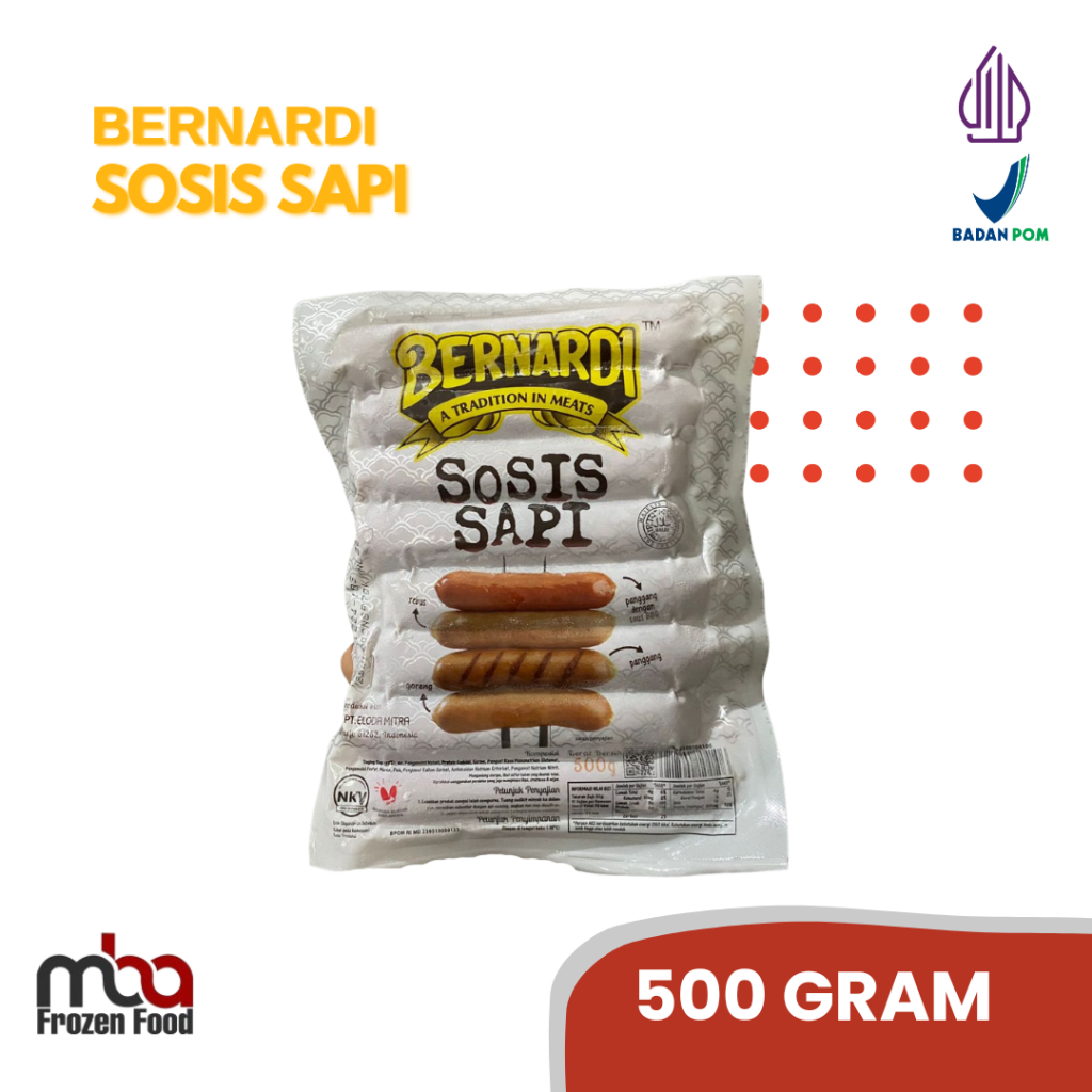 Jual Bernardi Beef Sausage/Sosis Sapi 500 Gram /Sosissapi /Sapi /Sosis ...
