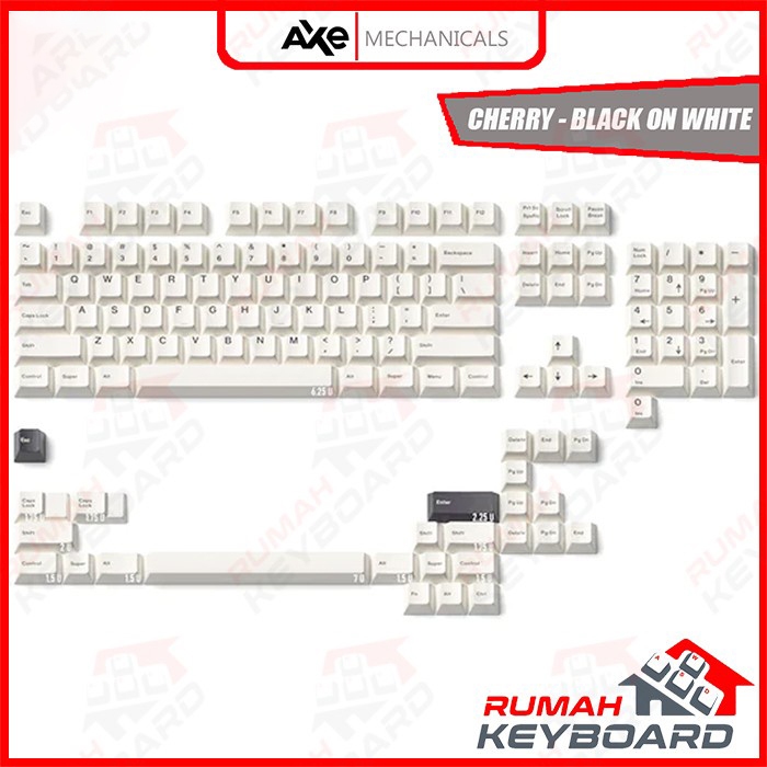 Jual AXE MECHANICALS - Cherry - Black On White - Pbt - Dye Sub - Keycap ...