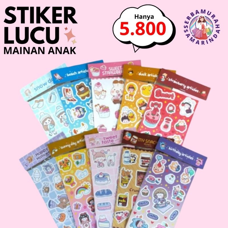 Jual STIKER LUCU STIKER ANAK AESTHETIC STIKER DIY STICKER MOTIF GEMES ...