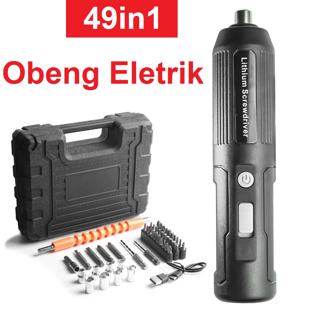 Jual Bor Obeng Elektrik Screwdriver Set 49 in 1 Koper Lithium-Ion ...