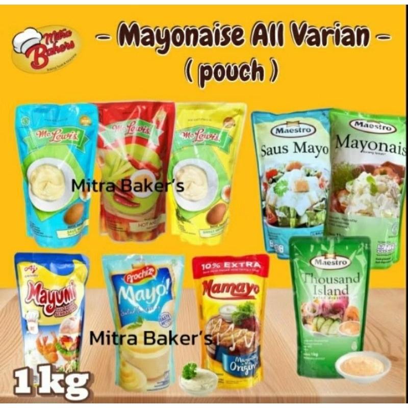 Jual MAYONAISE 1 KG POUCH ALL VARIAN BRAND(MAESTRO MAYONAIS, MAESTRO ...