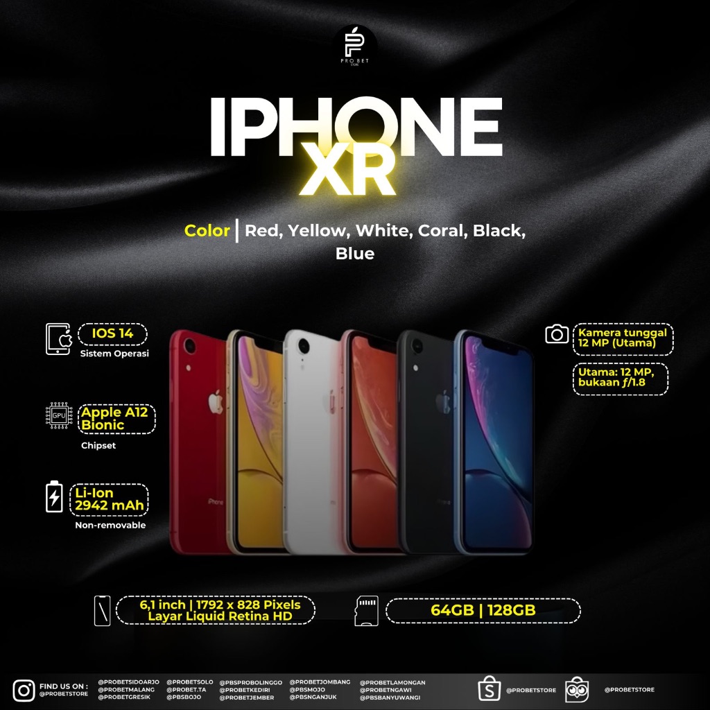 Jual IP XR 64GB / 128GB / 256GB FULLSET LIKE NEW SECOND ORIGINAL | Shopee Indonesia