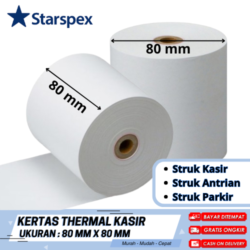 Jual Kertas Thermal 80x80 Print Black Colour Merek Starspex Kertas ...