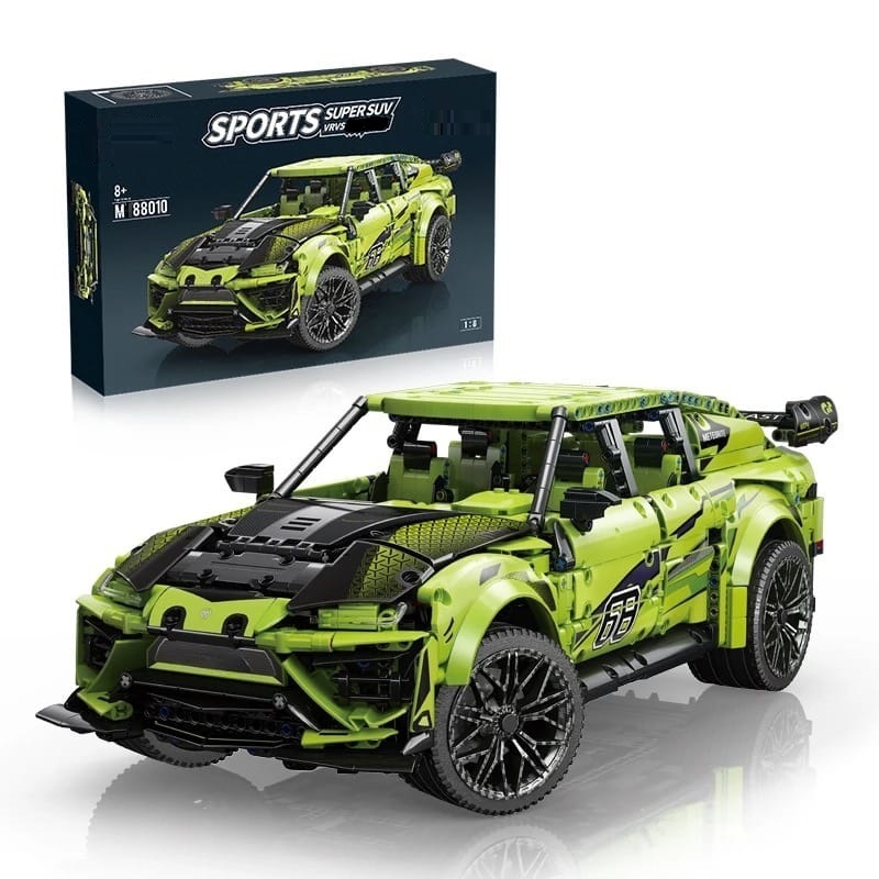 Jual 1:8 Mainan Brick Technic Lamborghini URUS Big Cow Green With 2375 ...