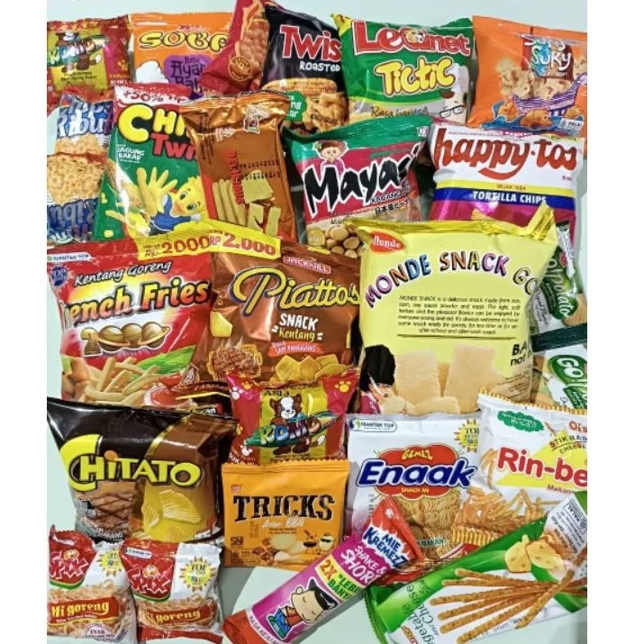 Jual Snack paket Gurih paket murah jajan 1 paket murah happytos chitato ...