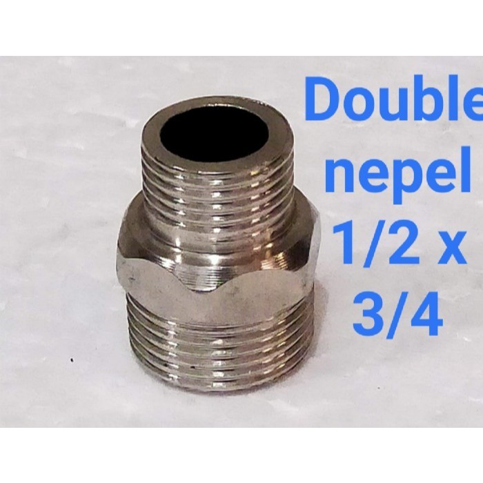 Jual Double nepel 1/2 x 3/4 drat luar | Shopee Indonesia