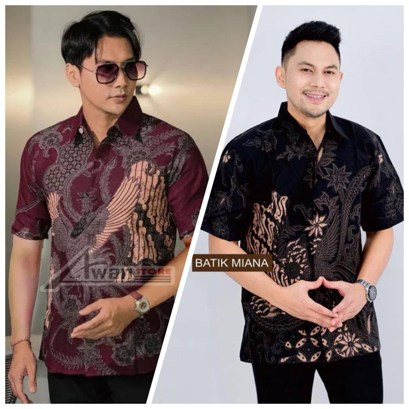 Jual Kemeja Batik Pria Burgundy Lengan Pendek Trend Burgundy Terbaru ...