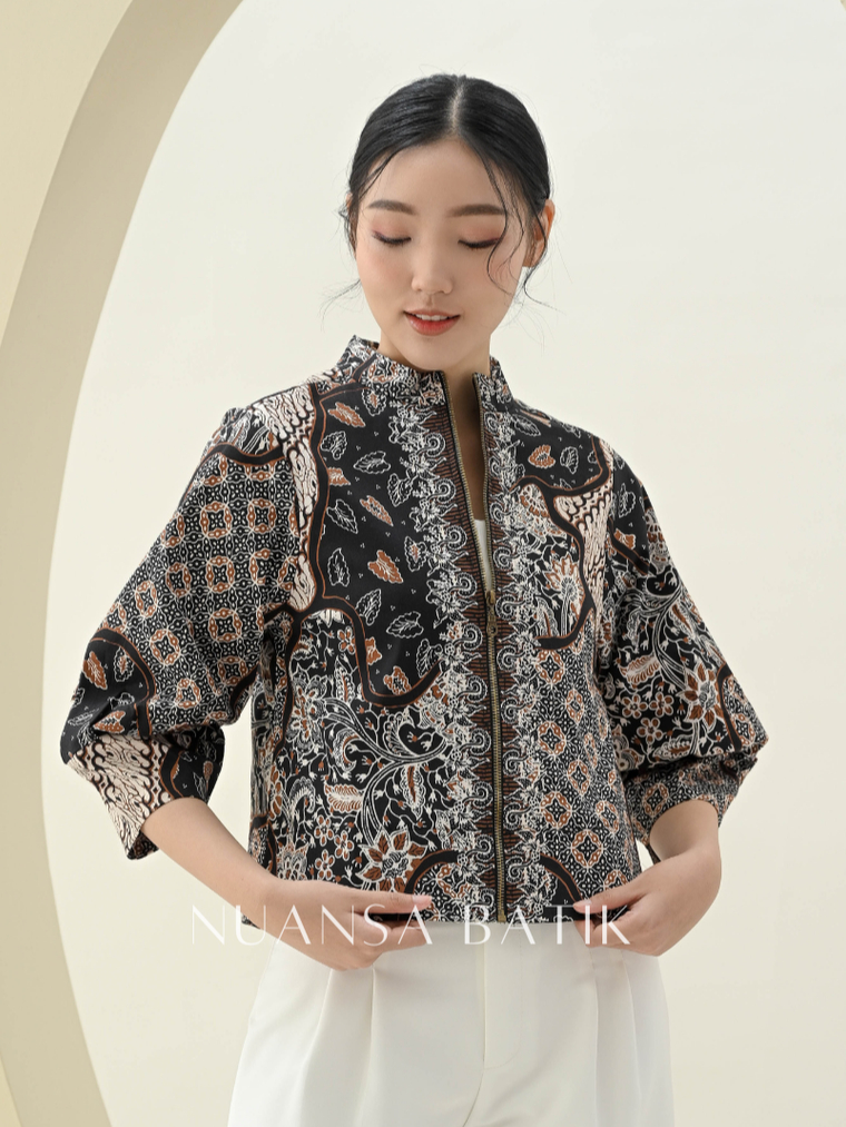 Jual Nuansa Batik Jaket Batik Lengan 7/8 Bahan Katun Stretch | Shopee Indonesia