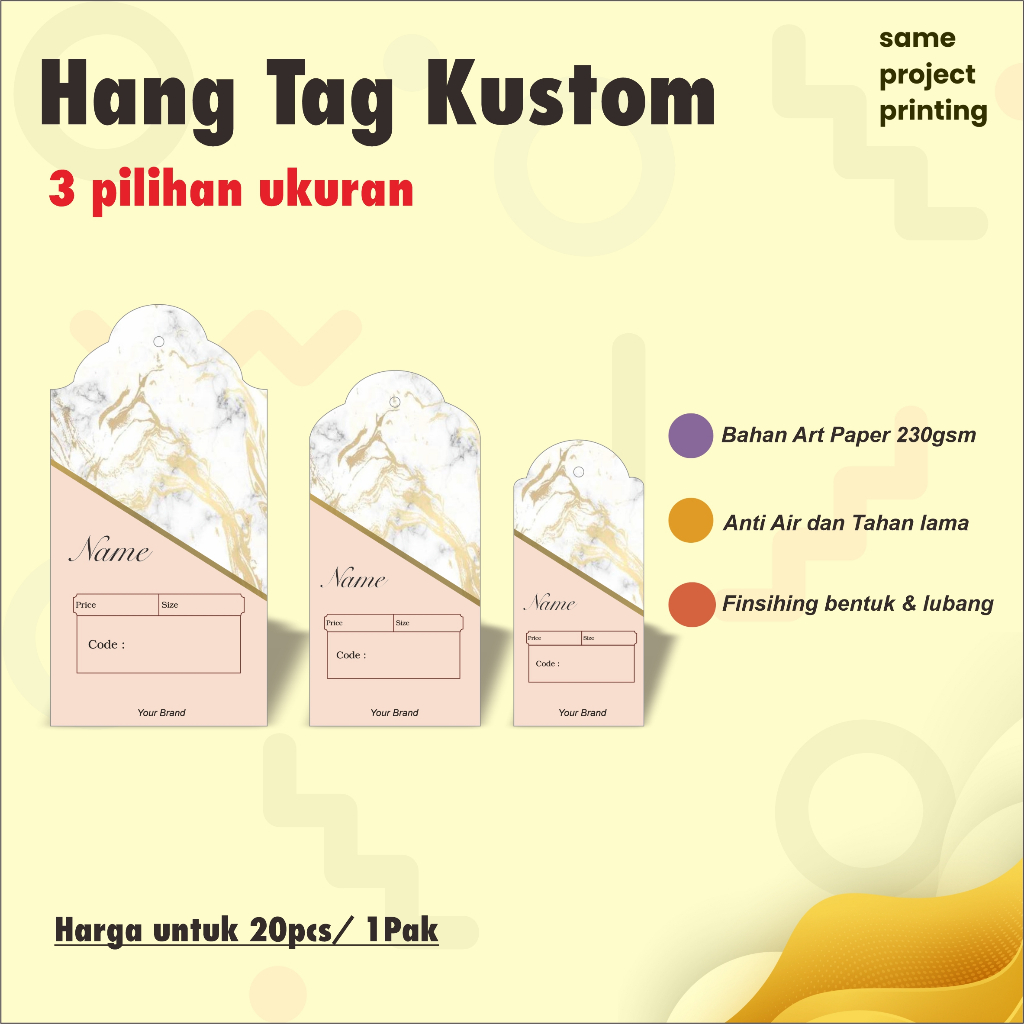 Jual 20pcs Hang Tag - Label Baju - Cetak Hangtag Baju - Label Merek ...
