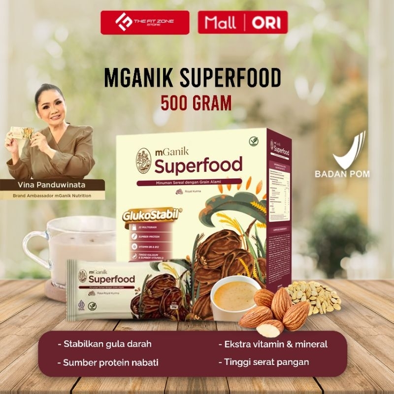 Jual MGANIK Superfood 500 Gram Minuman Sereal GlukoStabil Untuk ...