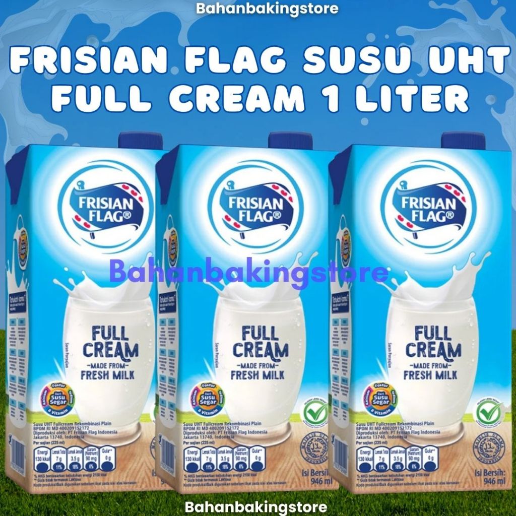Jual FRISIAN FLAG SUSU UHT FULL CREAM 1 LITER ASLI JUAL PER PCS | SUSU ...
