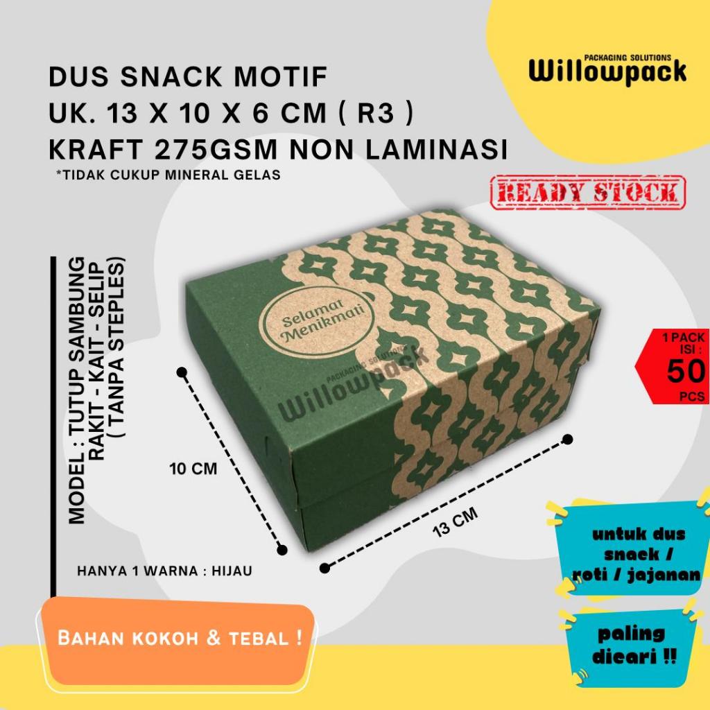 Jual DUS R3 MOTIF 13x10x6 KRAFT NON LAMINASI SNACK BOX KUE KARDUS ...