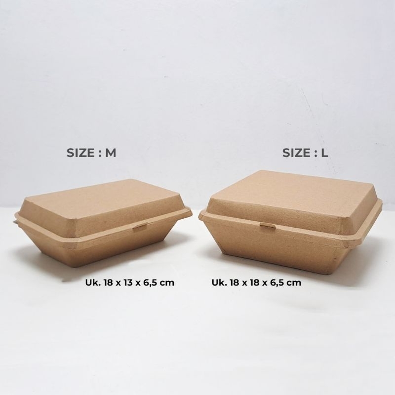Jual PAPER FOOD BOX KRAFT LAMINASI /MEALBOX KRAFT SIZE M DAN L (1 PACK ...