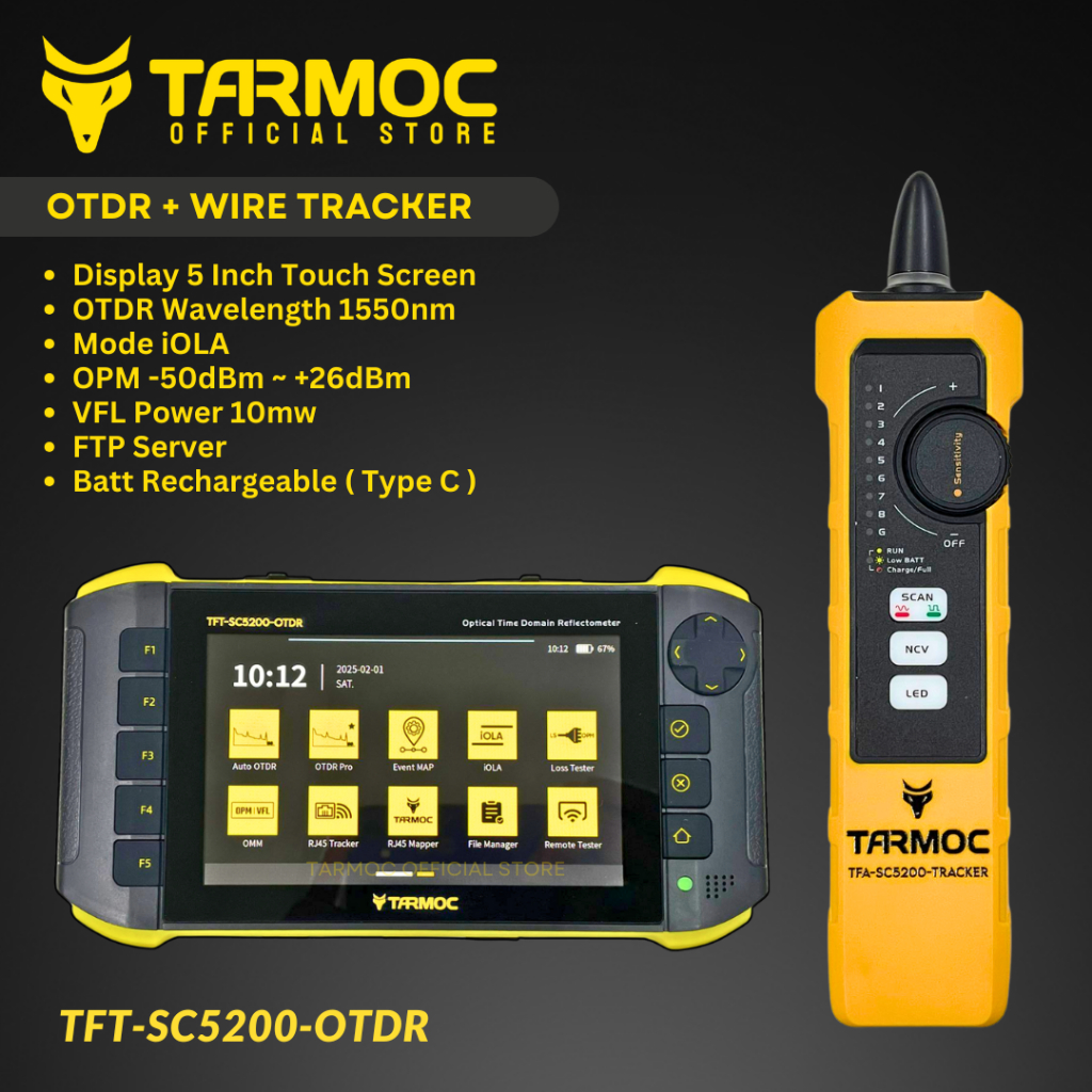Jual Paket Tarmoc OTDR + Tracker | TFT-SC5200-OTDR dan TFA-SC5200 ...
