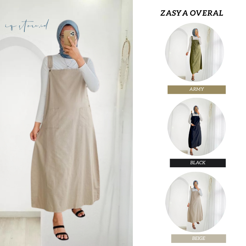 Jual Zasya Overall Gamis Dress Muslim Wanita Bahan Linen Model Basic ...