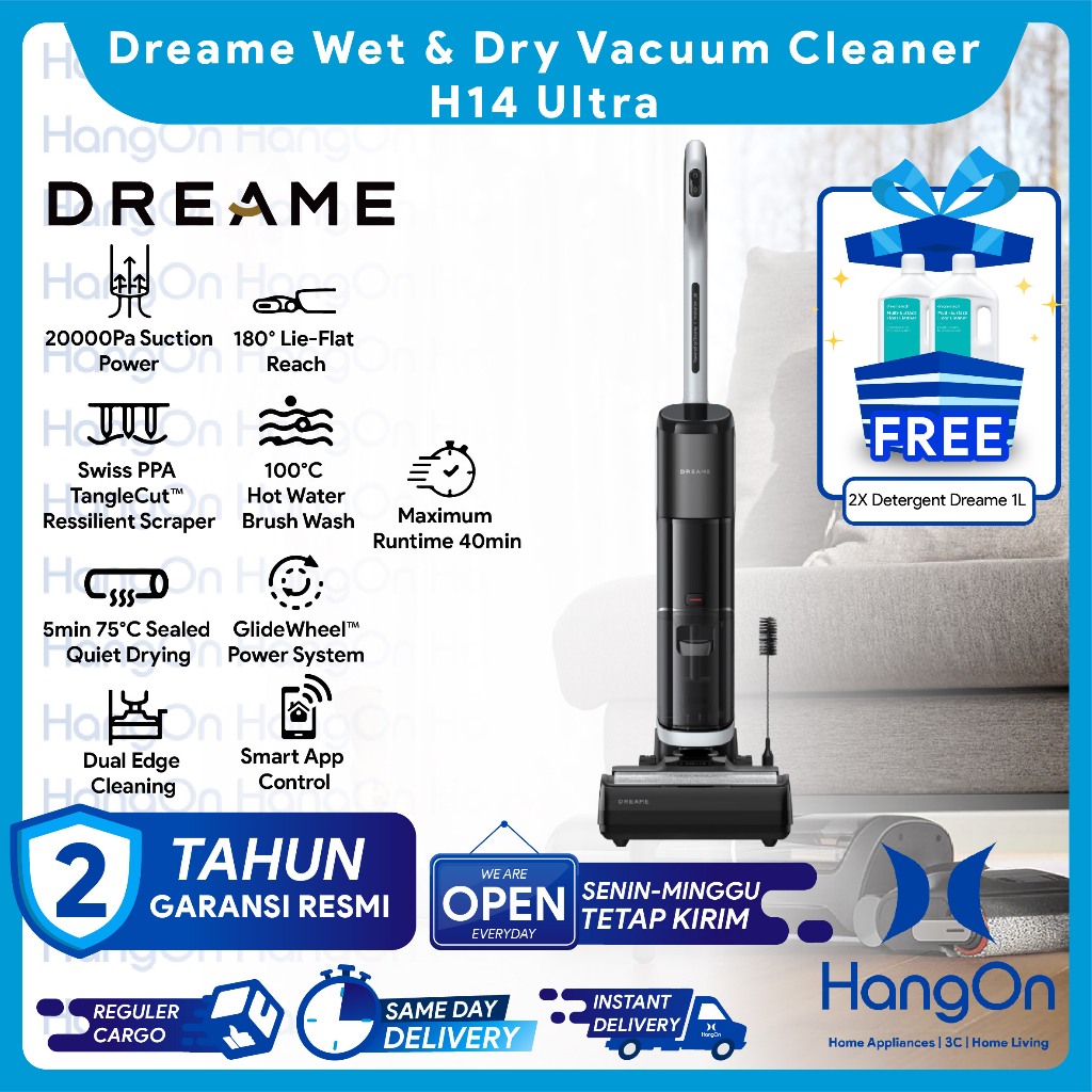 Jual Dreame H14 Ultra Wet and Dry Cordless Vacuum Cleaner 20000Pa 100 100°C Ultimate Hygiene ...