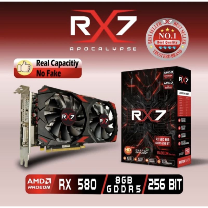 Jual VGA RX7 RX580 6GB GDDR5 256BIT GARANSI RESMI | Shopee Indonesia