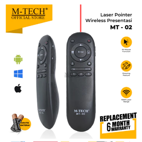 Jual MTECH Laser Pointer Wireless Presentasi With Mouse Function MT-02 M-Tech Original | Shopee ...