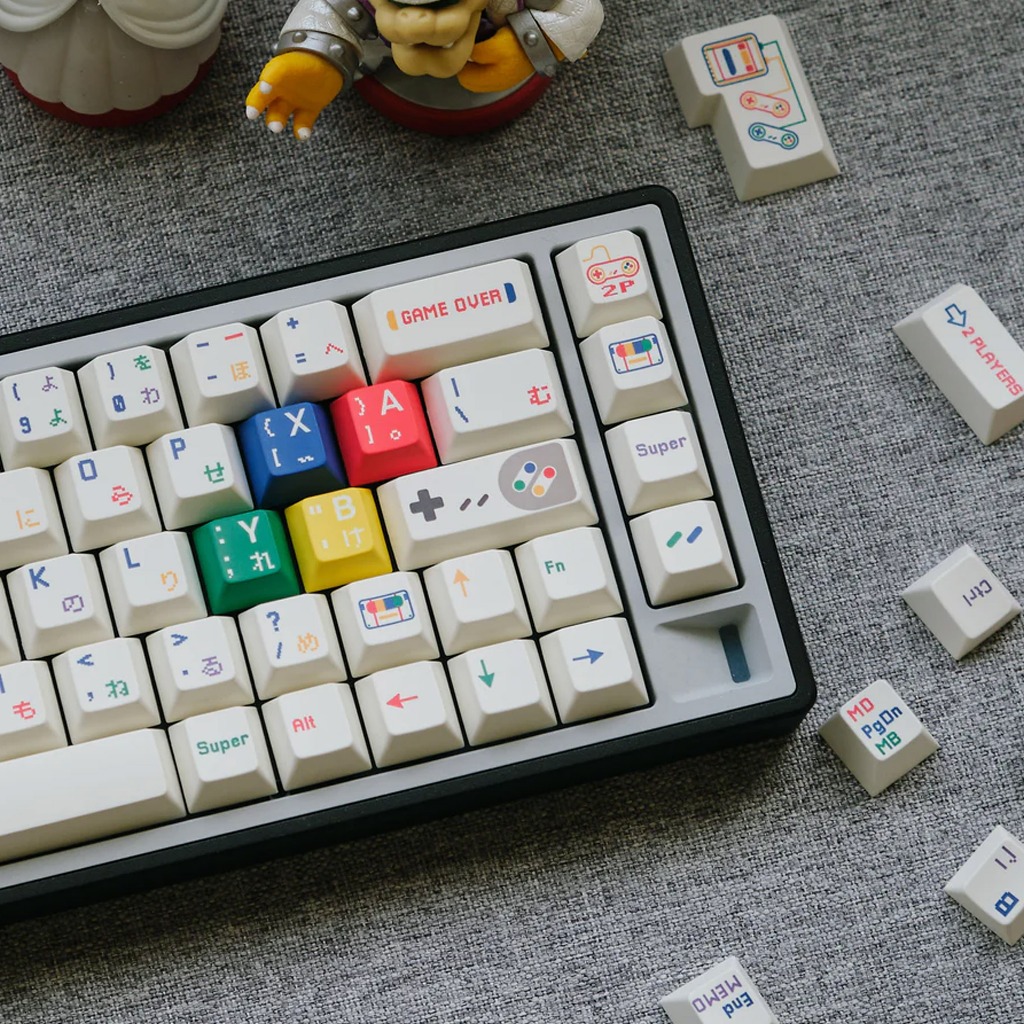 Jual FBB SFC 1990 Hiragana White / Black Keycaps PBT Dyesub 162 Keys Cherry Profile Mechanical ...
