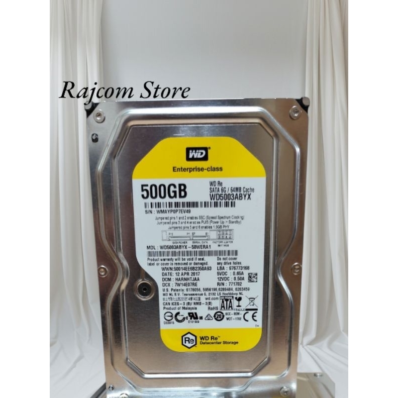 Jual Hardisk 500GB WD RE Sata 3.5 For Cpu/PC/Computer dan Camera CCTV ...