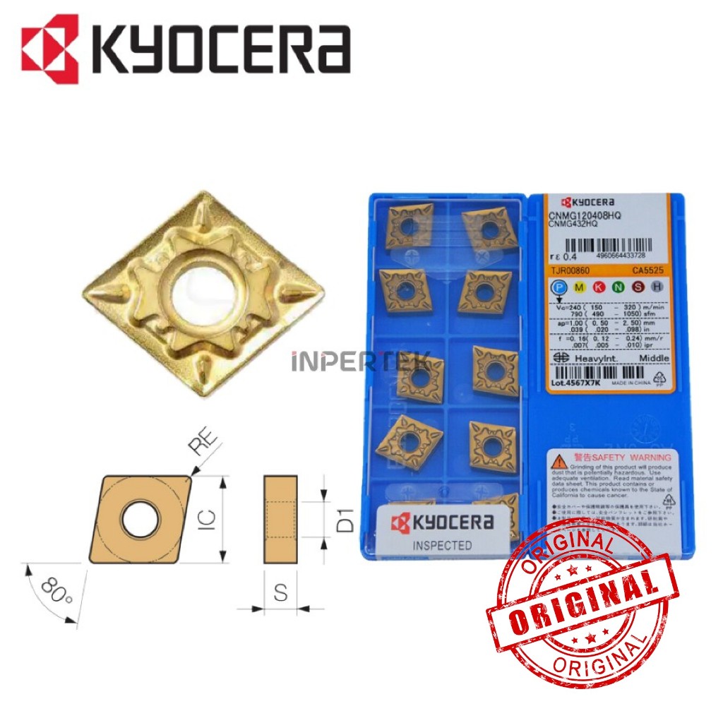 Jual Insert CNMG 120408 HQ KYOCERA Pahat Bubut CNMG 12 04 08 Mata CNMG120408-HQ | Shopee Indonesia