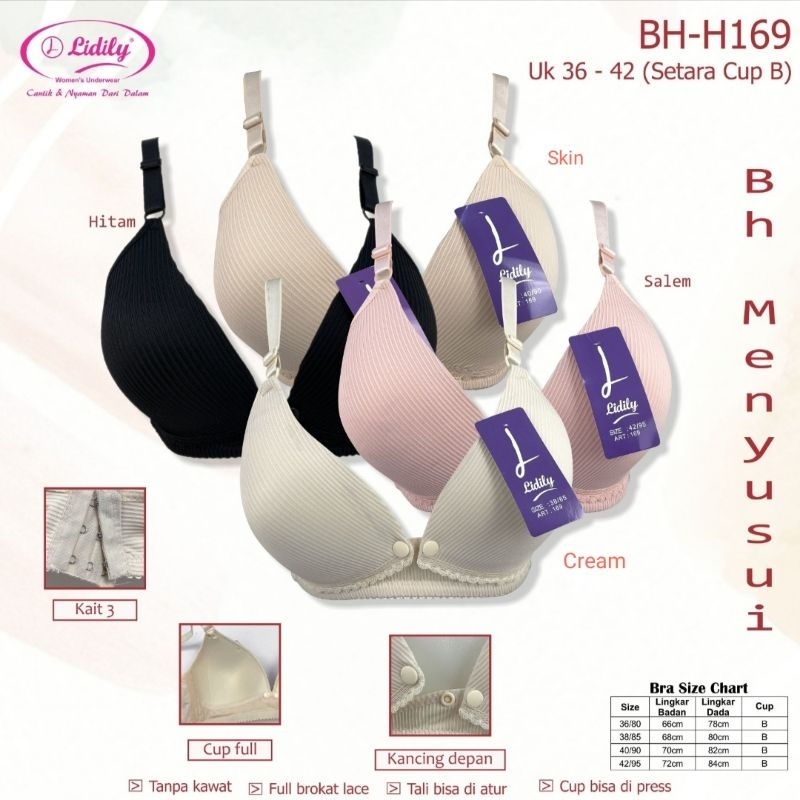 Jual LIDILY Bra BH Menyusui H169 Nursing Bra Busa Tanpa Kawat Kancing ...