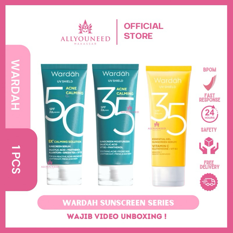 Jual WARDAH UV SHIELD SUNSCREEN SPF 35 PA+++ 50 PA+++ / Waterproof ...