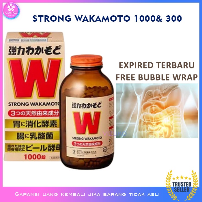Jual Strong Wakamoto 1000 & 300 Suplemen Pencernaan Ori Japan | Shopee ...