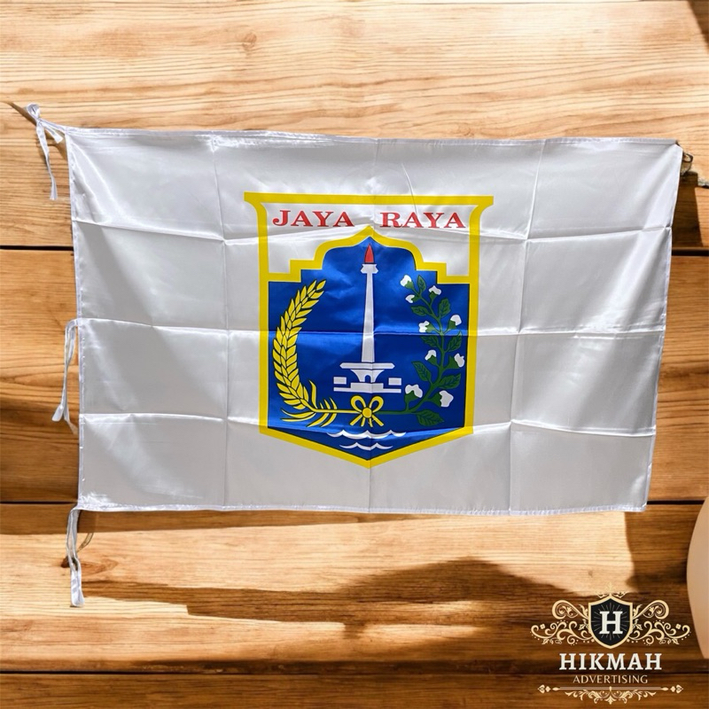 Jual Bendera jaya raya logo DKI jakarta uk.90x135 Satin | Shopee Indonesia