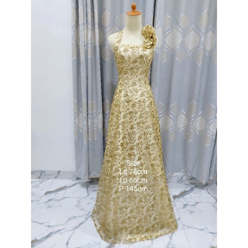 Jual Gaun Prewed/Pesta Gold Sugar Candy | Shopee Indonesia