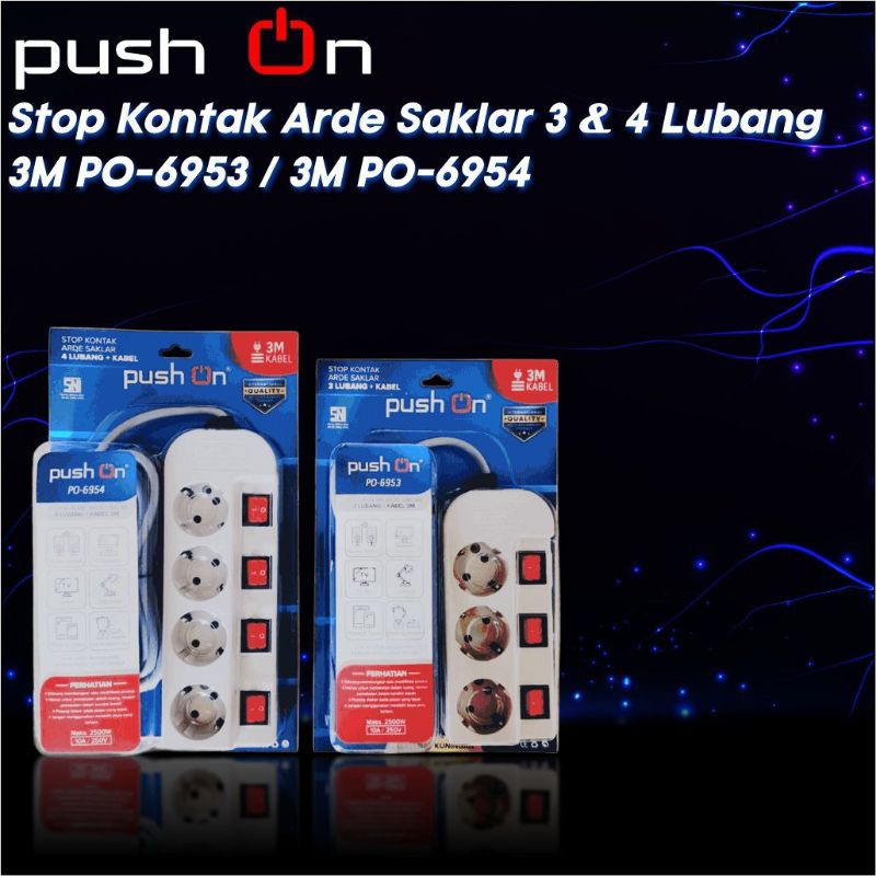 Jual Stop Kontak / Terminal Listrik Arde Saklar Push On (PO-6953 / PO ...