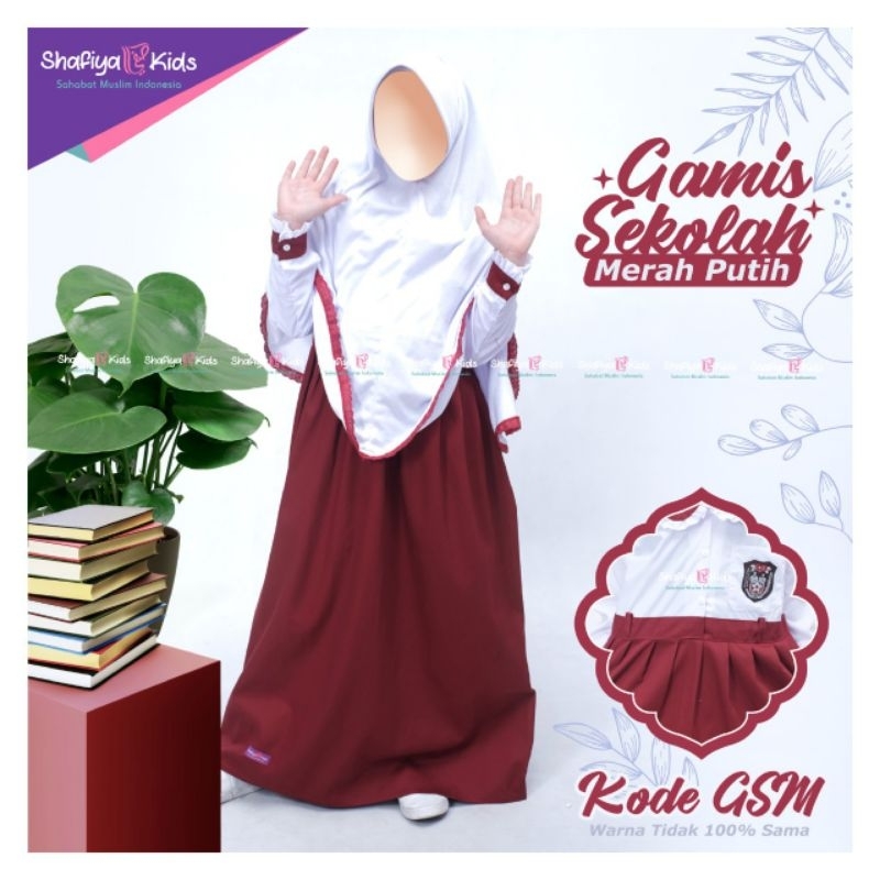Jual Gamis Anak Sekolah Shafiya Kids Merah Putih Pramuka Putih Hijau ...