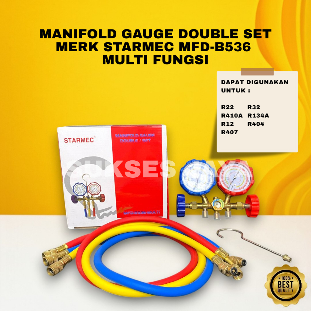 Jual MANIFOLD GAUGE DOUBLE SET MERK STARMEC MFD-B536 / MULTI FUNGSI ...