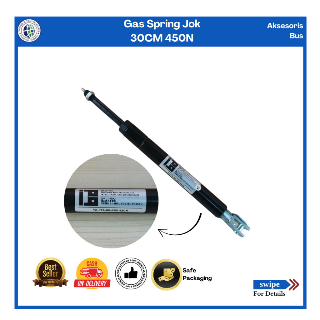 Jual Gas Spring Jok 30CM 450N/stabilus/shock breker jok 450N 30CM ...